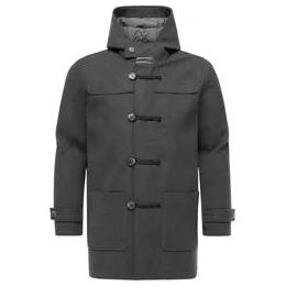Dufflecoat Ragwear "Duffie YOUMODO", Herren, Gr. XL (54), dunkelgrau, Obermaterial: 100% Polyester, Innenfutter: 100% Polyester, Wattierung: 100% Polyester, gerade Po-bedeckend, hoch geschlossener Ausschnitt, Ärmel ohne Ärmelschlitz abgestepptes Bündchen mit Knöpfen, Mäntel, Funktionaler Herren Fleece-Mantel