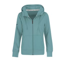 Sweatjacke TRIGEMA "TRIGEMA Kapuzenjacke", Damen, Gr. L, grün (seegras), 50% Baumwolle, 50% Polyester, Sweatjacken