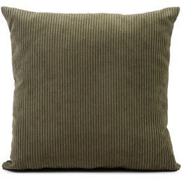 Gözze Dekokissen GÖZZE "Capri Cord", dunkelgrün, unifarben, B:45cm H:10cm L:45cm, Polyester, Dekokissen_Sitzkissen_Kissenhüllen