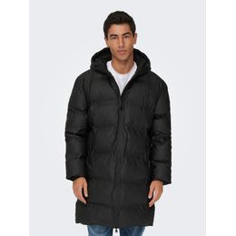 Only & Sons Steppjacke ONLY & SONS "ONSROYCE PUFFER JACKET OTW", Herren, Gr. L, schwarz, Web, Obermaterial: 100% Polyester, unifarben, Windstopperbündchen, Jacken