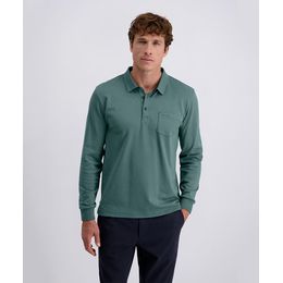 Pierre Cardin Herren Langarm-Poloshirtsagebrush grün, Gr. M, Jersey, Obermaterial: 100% Baumwolle, Shirts, Brusttasche mit Marken- Applikation