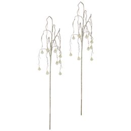 Kunstzweig I.GE.A. "Dekozweig", champagner, B:10cm H:75cm L:6cm, Kunststoff, Kunstpflanzen, 2er Set 70cm Acryl Steine Blätter Adventskranz Floristik Deko Zweig