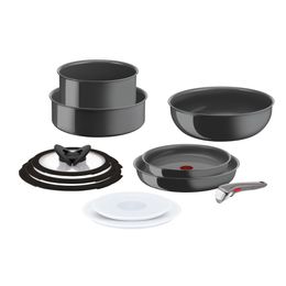 Pfannen-Set Tefal "Ingenio Renew", grau, Pfannen, abnehmbarer Griff, Antihaftversiegelung, Thermo-Signal, Induktion