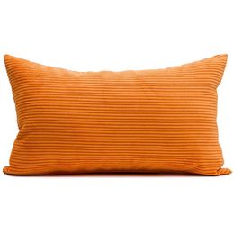 Gözze Dekokissen GÖZZE "Capri Cord", orange, unifarben, B:30cm H:10cm L:50cm, Polyester, Dekokissen_Sitzkissen_Kissenhüllen