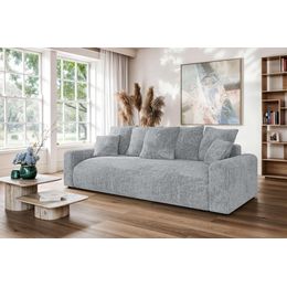 Big-Sofa Home Affaire, B:238cm H:85cm T:98cmhellgrau, 100% Polyester, Sofas, "LAKESIDE klein 3-Sitzer Schlafsofa mit Bettkasten, Breite 238 cm",