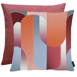 Dekokissen Apelt "Ben", rosa, orange, grau, bedruckt, B:48cm H:5cm L:48cm, Polyester, Dekokissen_Sitzkissen_Kissenhüllen