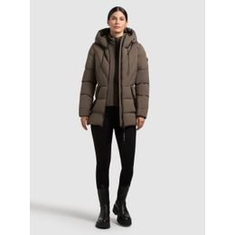 Steppjacke Khujo "RABB", Damen, Gr. L, dull grün, 100% Polyester, unifarben, eingesetzt elastischer Bund mit Windstopper, Jacken