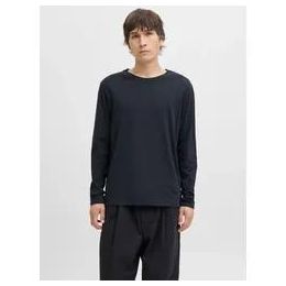 Jack & Jones Rundhalsshirt JACK & JONES "JJEORGANIC BASIC TEE LS O-NECK NOOS", Herren, Gr. M, navy blazer, Jersey, Obermaterial: 100% Baumwolle, unifarben, regular fit h&uuml;ftbedeckend, Rundhals, Shirts Rundhalsshirt