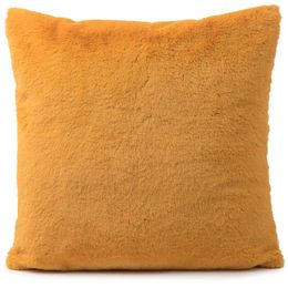 Gözze Dekokissen GÖZZE "Uni Flauschkissen LaPit", senf, unifarben, B:60cm H:10cm L:60cm, Polyester, Dekokissen_Sitzkissen_Kissenhüllen