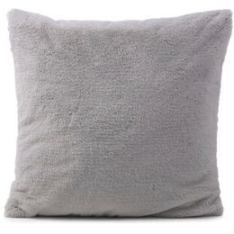 G&ouml;zze Dekokissen G&Ouml;ZZE "Uni Flauschkissen LaPit", silberfarben, unifarben, B:45cm H:10cm L:45cm, Polyester, Dekokissen_Sitzkissen_Kissenh&uuml;llen
