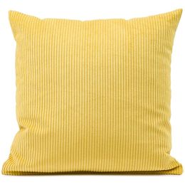 Gözze Dekokissen GÖZZE "Capri Cord", senf, unifarben, B:45cm H:10cm L:45cm, Polyester, Dekokissen_Sitzkissen_Kissenhüllen