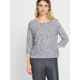 Olsen Shirt, mit Tunika-Ausschnitt, figurumspielend Damen Gr&ouml;&szlig;e XXXL himmelblau / pastellpink / schwarz / wei&szlig;