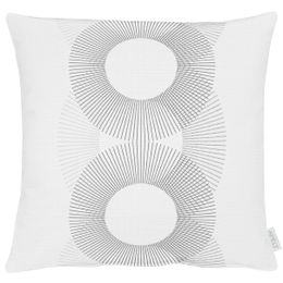 Dekokissen Apelt "5232", weiß (weiß, grau, kreise), B:48cm H:5cm L:48cm, Polyester, Dekokissen_Sitzkissen_Kissenhüllen