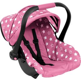 Puppen Autositz BAYER "rosa/goldfarben Schleife", rosa (sterne altrosa), Puppenausstattungen, KinderB:34cm H:38cm T:45cm, Kunststoff, Metall, mit Dach, B:34cm H:38cm T:45cm