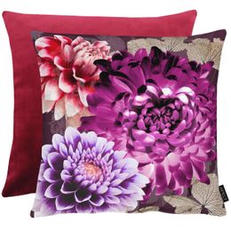 Dekokissen Apelt "Dahlia", rosa (pink, lila, rosa, geblümt), B:45cm H:5cm L:45cm, Polyester, Dekokissen_Sitzkissen_Kissenhüllen