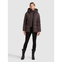 Steppjacke Khujo "RABB", Damen, Gr. L, moody plum, 100% Polyester, unifarben, eingesetzt elastischer Bund mit Windstopper, Jacken