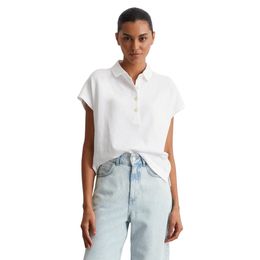Marc O'Polo Poloshirt MARC O'POLO, Damen, Gr. L, weiß, Jersey, Obermaterial: 100% Baumwolle, oversize, Shirts, oversized, aus leichtem Jersey