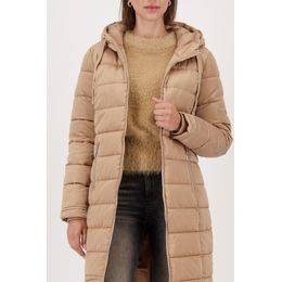 Steppmantel monari, Damen, Gr. 42, cognac, Web, Obermaterial: 100% Polyester. Futter: 100% Polyester. Füllung: 100% Polyester, unifarben, regular fit knieumspielend, Rundhals, eingesetzt gerader Abschluss, Mäntel, Regular fit mit Rundhalsausschnitt und Kapuze