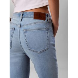 Skinny-fit-Jeans Calvin Klein Jeans "MID RISE SKINNY", Damen, Gr. 25, Länge 30, light cape, Denim/Jeans, Obermaterial: 80% Baumwolle, 12% Polyester, 6% Elastomultiester, 2% Elasthan, skinny fit lang, Jeans, Mit Gürtelschlaufen