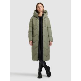 Steppmantel Khujo "LINARI", Damen, Gr. L, muted grün, 100% Polyester, unifarben, eingesetzt elastischer Bund mit Windstopper, Mäntel