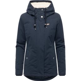 Kurzmantel Ragwear "Alvena YOUMODO", Damen, Gr. 4XL (48), navy, Obermaterial: 100% Polyester, Innenfutter: 100% Polyester, Wattierung: 100% Polyester, tailliert Po-bedeckend, hoch geschlossener Ausschnitt, Ärmel ohne Ärmelschlitz Rippbündchen, Mäntel, Wasserdichter Damen Mantel mit verstellbarer Kapuze