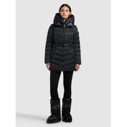 Steppjacke Khujo "KINA", Damen, Gr. S, obrage grau, Twill, 100% Polyester, unifarben, eingesetzt elastischer Bund mit Windstopper, Jacken Steppjacke