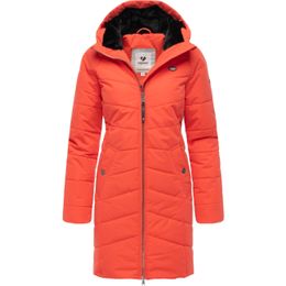 Wintermantel Ragwear "Noita YOUMODO", Damen, Gr. 4XL (48), rot, Obermaterial: 100% Polyester, Innenfutter: 100% Polyester, Wattierung: 100% Polyester, tailliert ca. Mitte Oberschenkel, Ärmel ohne Ärmelschlitz Rippbündchen, Mäntel, Winter Steppmantel mit Kapuze