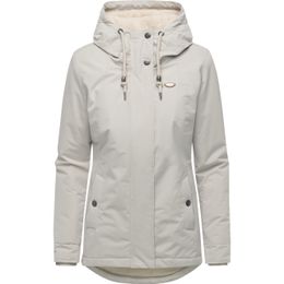 Kurzmantel Ragwear "Alvena YOUMODO", Damen, Gr. 4XL (48), grau, Obermaterial: 100% Polyester, Innenfutter: 100% Polyester, Wattierung: 100% Polyester, tailliert Po-bedeckend, hoch geschlossener Ausschnitt, Ärmel ohne Ärmelschlitz Rippbündchen, Mäntel, Wasserdichter Damen Mantel mit verstellbarer Kapuze