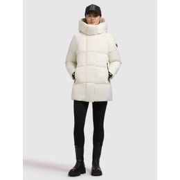 Steppjacke Khujo "SUDA", Damen, Gr. L, luna weiß, 100% Polyester, unifarben, Raglanärmel elastischer Bund mit Windstopper, Jacken