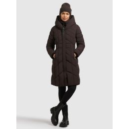 Steppmantel Khujo "LAIO", Damen, Gr. L, moody plum, 100% Polyester, unifarben, eingesetzt Rippstrickbündchen mit Windstopper, Mäntel