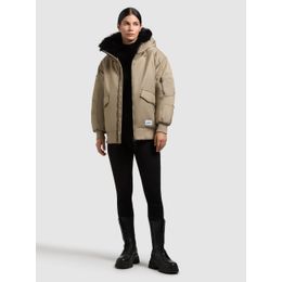 Bomberjacke Khujo "CELA", Damen, Gr. L, bomber beige, Twill, 100% Nylon, unifarben, eingesetzt Rippbündchen, Jacken