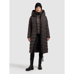Steppmantel Khujo "FISKA", Damen, Gr. L, graphite grau, 100% Polyester, unifarben, eingesetzt elastischer Bund mit Windstopper, Mäntel