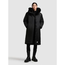 Wintermantel Khujo "OLIVA", Damen, Gr. L, bomber schwarz, Twill, 100% Nylon, unifarben, eingesetzt Rippbündchen mit Windstopper, Mäntel