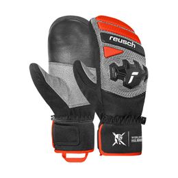 Fäustlinge Reusch "Worldcup Warrior R-TEX XT Mitten", Damen, Gr. 9.5, grau, mehrfarbig, 92% Polyester, 8% Ziegenleder, mehrfarbig, Handschuhe, mit wasserdichter, atmungsaktiver Funktion