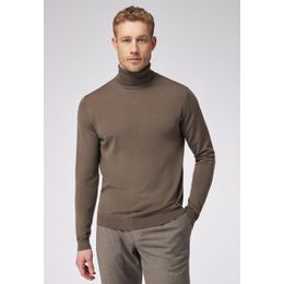 Rollkragenpullover Roy Robson "Mit Rollkragen", Herren, Gr. L, braun, 100% Schurwolle, unifarben, normal, hoch geschlossener Ausschnitt, Pullover