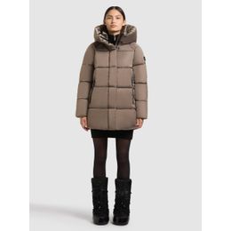 Steppjacke Khujo "SUDA", Damen, Gr. L, cane braun, 100% Polyester, unifarben, Raglanärmel elastischer Bund mit Windstopper, Jacken