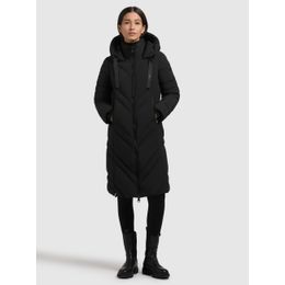 Steppmantel KHUJO "BIBB", Damen, Gr. XL, schwarz, 100% Polyester, unifarben, eingesetzt elastischer Bund mit Windstopper, Mäntel Steppmantel