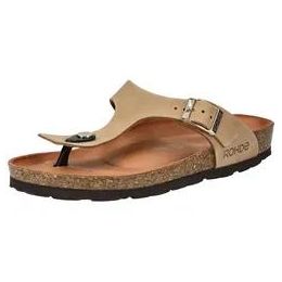 Zehentrenner Rohde "Rohde Pantoletten Nubukleder", Damen, Gr. 42, beige (natur), Nubukleder, Schuhe