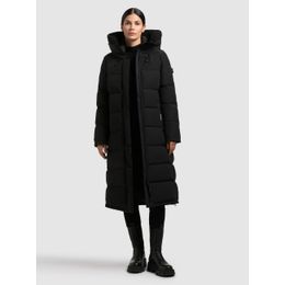Steppmantel Khujo "DARAS", Damen, Gr. XL, schwarz, Canvas, 85% Polyester, 15% Baumwolle, unifarben, eingesetzt Rippbündchen mit Windstopper, Mäntel