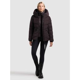 Steppjacke Khujo "HERSCH", Damen, Gr. M, moody plum, 100% Polyester, unifarben, eingesetzt elastischer Bund mit Windstopper, Jacken