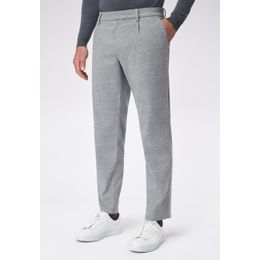Stoffhose Roy Robson "Mit Karomuster Und Bundfalte", Herren, Gr. 50, Normalgrößen, grau, 64% Polyester, 34% Viskose, 2% Elasthan, kariert, slim fit, Hosen