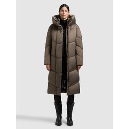 Steppmantel Khujo "MANELIA2", Damen, Gr. S, cane braun, 100% Polyester, unifarben, eingesetzt elastischer Bund mit Windstopper, Mäntel