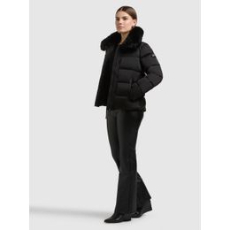 Steppjacke Khujo "CLIA", Damen, Gr. XXL, schwarz, Twill, 100% Polyester, unifarben, eingesetzt elastischer Bund mit Windstopper, Jacken Steppjacke