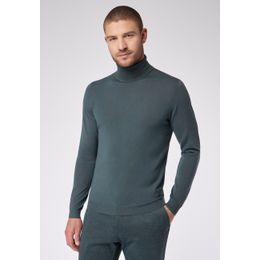 Rollkragenpullover Roy Robson "Mit Rollkragen", Herren, Gr. L, dunkelgrün, 100% Schurwolle, unifarben, normal, hoch geschlossener Ausschnitt, Pullover
