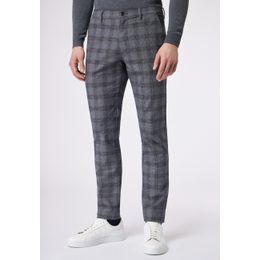 Stoffhose Roy Robson "Mit Karomuster", Herren, Gr. 46, Normalgrößen, grau, 71% Baumwolle, 18% Polyester, 9% Viskose, 2% Elasthan, kariert, normal, Hosen