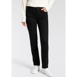 Slim-fit-Jeans MAC "MELANIE", Damen, Gr. 38, Länge 32, schwarz, schwarz, Denim/Jeans, Obermaterial: 90% Baumwolle, 8% Polyester, 2% Elasthan, unifarben, slim fit lang, Jeans, mit Stretch, in 4-Pocket-Form