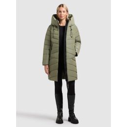 Steppmantel Khujo "VARE", Damen, Gr. M, muted grün, 100% Polyester, unifarben, eingesetzt elastischer Bund mit Windstopper, Mäntel