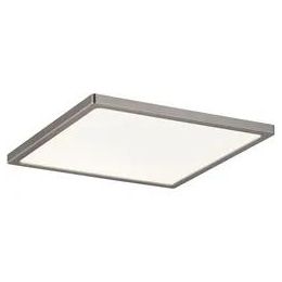 Paulmann LED Einbauleuchte "Areo IP44 eckig 180x180mm 11W 770lm 3000K Nickel matt dimmbar", grau (nickelfarben), 1, H: 1cm, 1 Stk., Leuchten, Einbaupanel