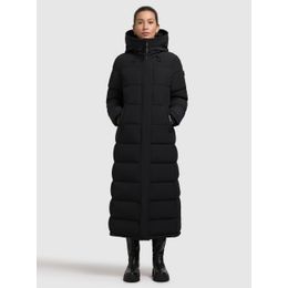Steppmantel Khujo "CLARESSE2", Damen, Gr. L, schwarz, Canvas, 85% Polyester, 15% Baumwolle, unifarben, eingesetzt Rippbündchen mit Windstopper, Mäntel
