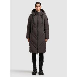 Steppmantel Khujo "BIBB", Damen, Gr. L, graphite grau, 100% Polyester, unifarben, eingesetzt elastischer Bund mit Windstopper, Mäntel